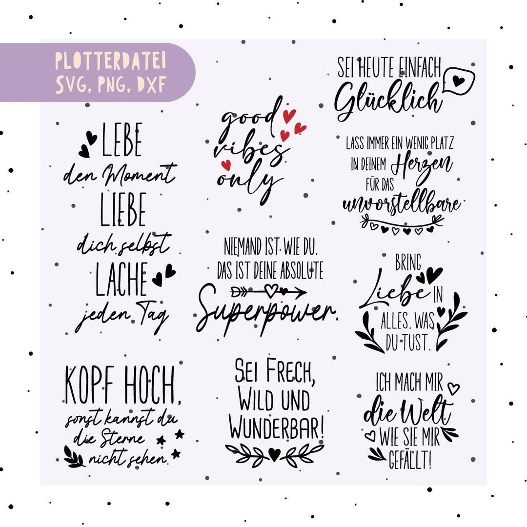 German Motivational Quotes SVG Bundle, Inspirational SVG, Positive SVG ...