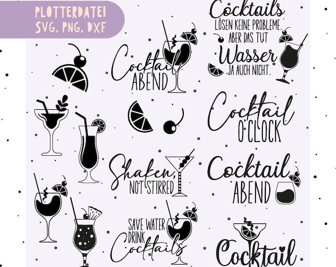 Cocktail SVG Bundle, Cocktail Party SVG, Cocktail Clipart, Cocktail PNG ...