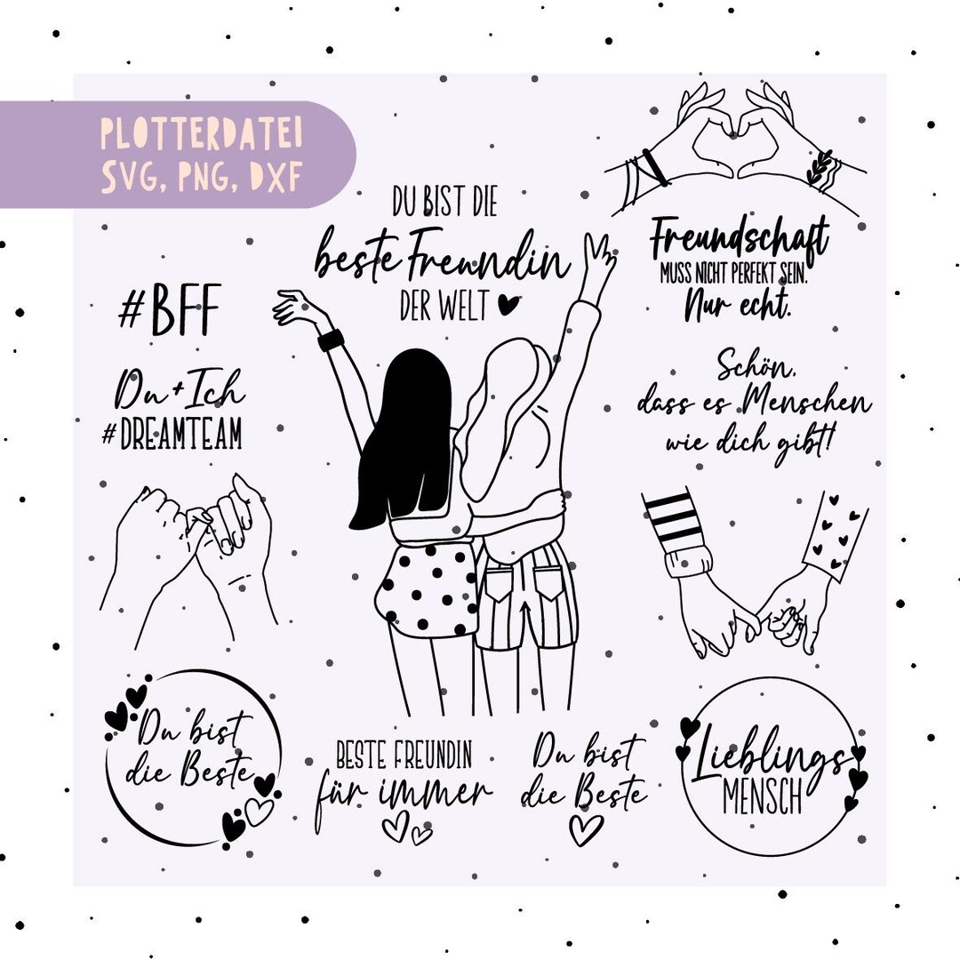 German Best Friends Svg Bundle, Friendship Quotes, German Friendship ...