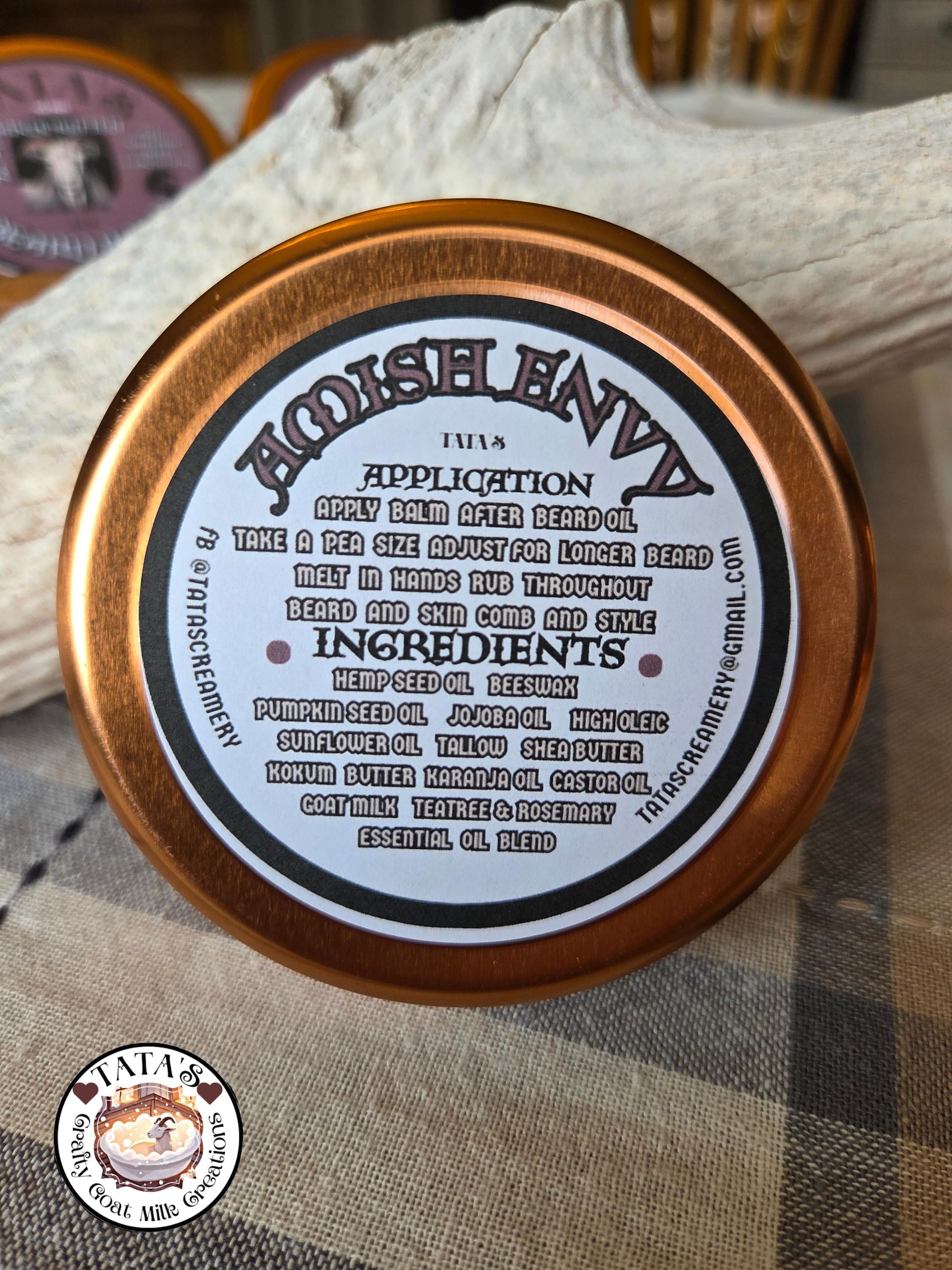 Tatas Handcrafted Beard and Mustache Balm Tallow Goatmilk Shea Butter ...