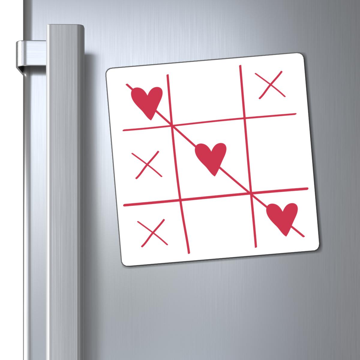 Hearts Magnets - Tic Tac Toe Hearts, Valentine's Day Gift, Gift, Hearts ...