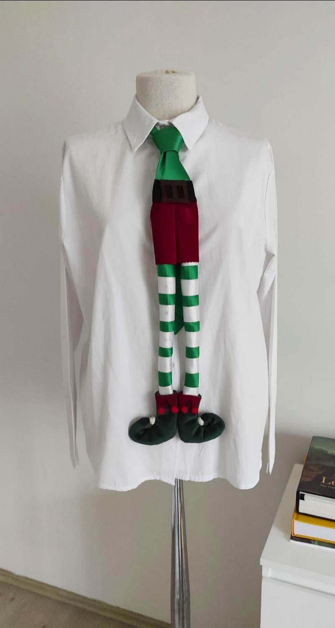Christmas Tie, Elf Legs Costume, Funny Holiday Tie, Christmas Party ...
