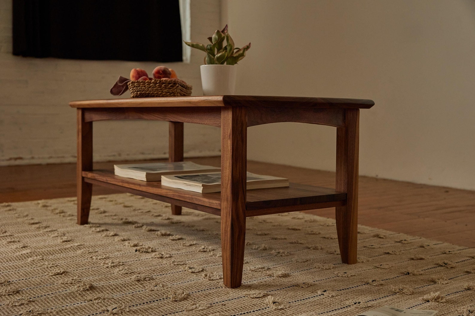 Handmade Hardwood Coffee Table With Shelf - Shaker Style. Custom Sizes ...