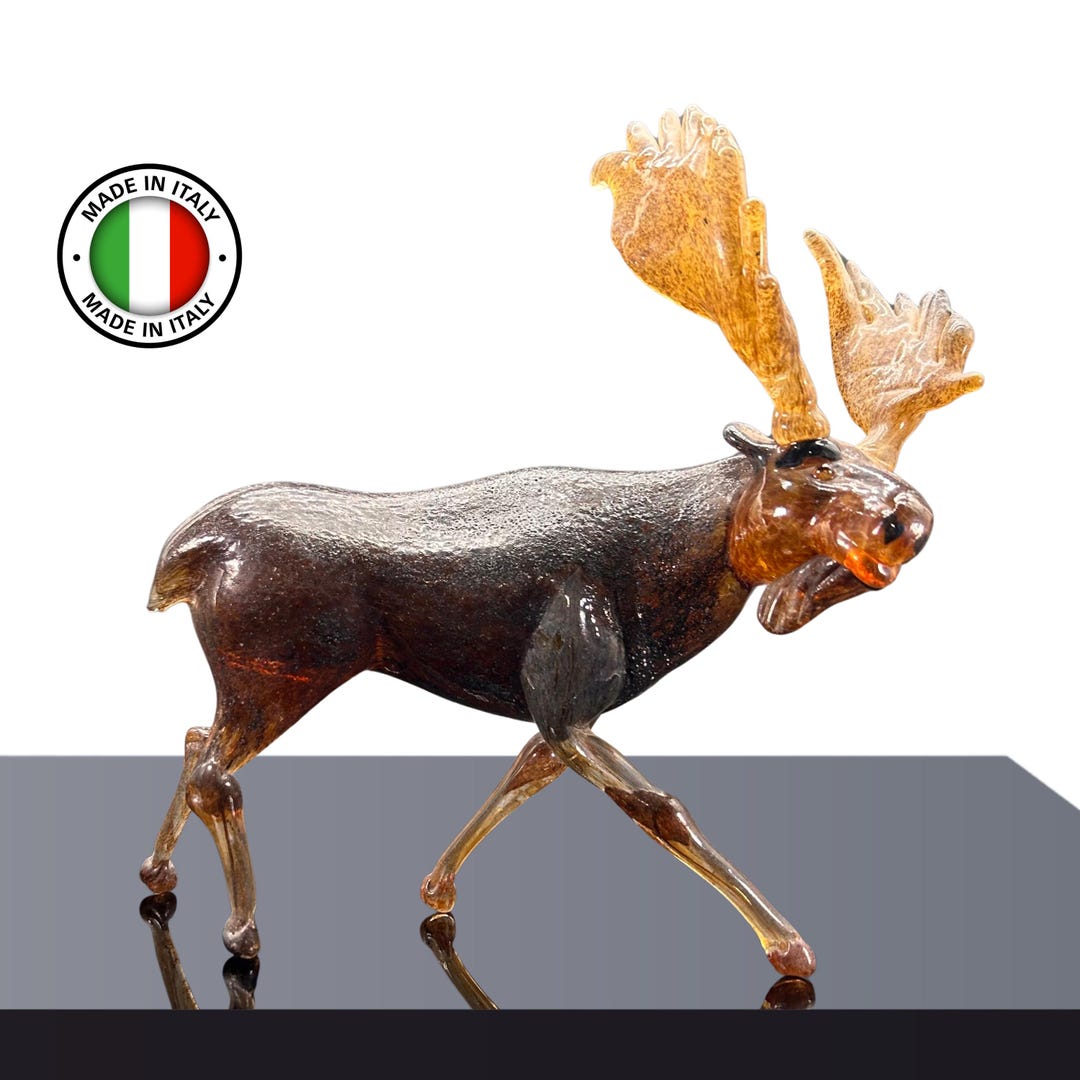 Murano Glass Moose "asgard" Sculpture – Deer Elk Handcrafted in Venice ...