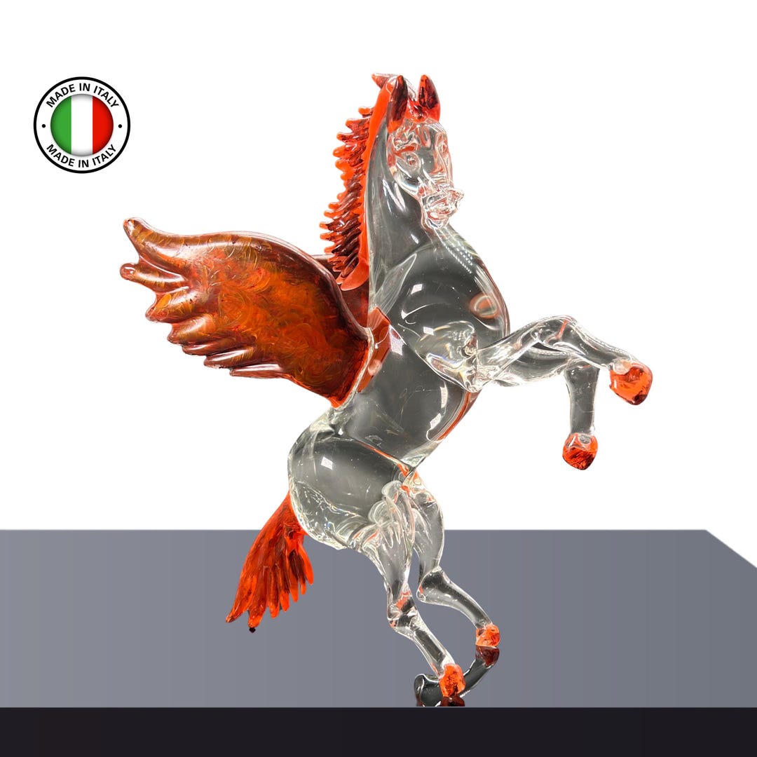 Murano Glass Pegasus "pegasus" – Hand-blown Winged Horse Sculpture ...