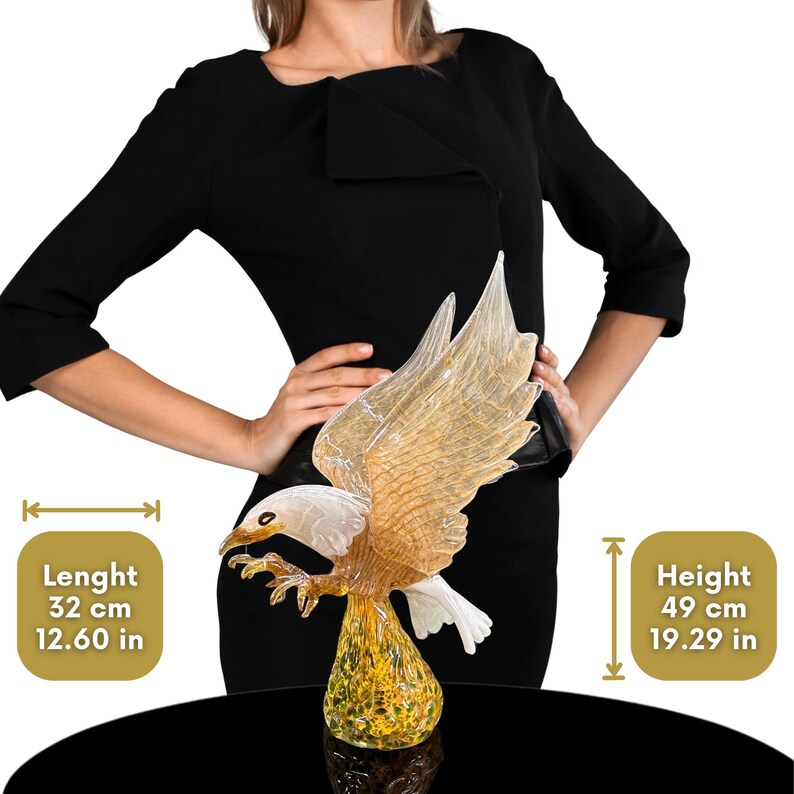 Murano Glass Eagle "imperium" Handmade in Venice – Patriotic Gift ...