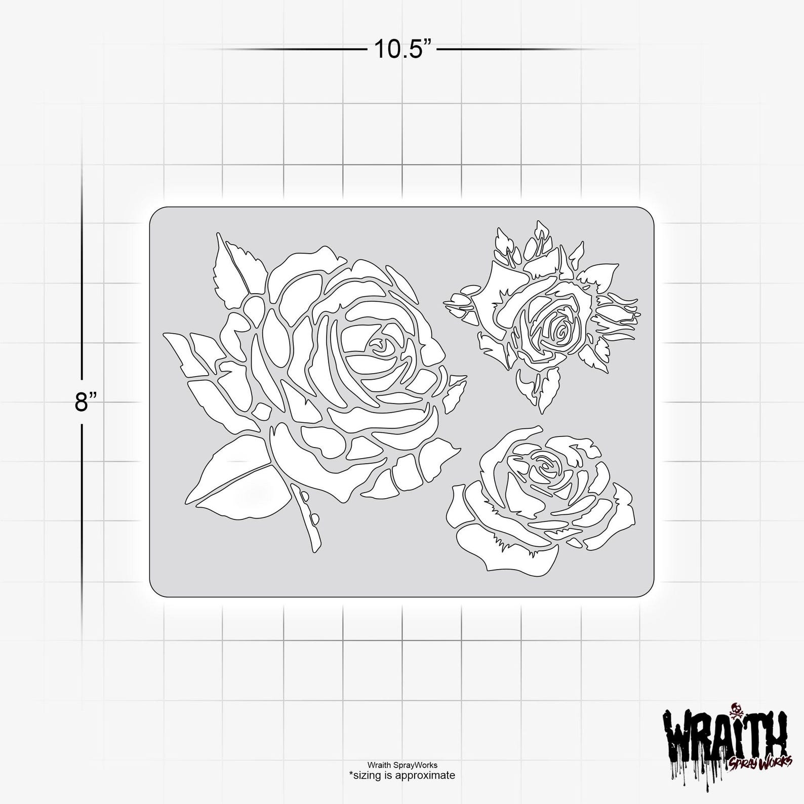 Roses #1 - Reusable Airbrush Stencil Template - Etsy
