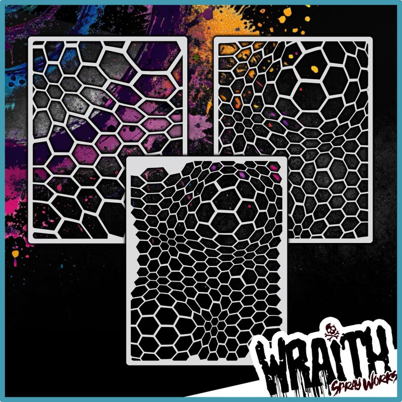 Hex Camo Set #2 - Reusable Airbrush Stencil Template - Etsy