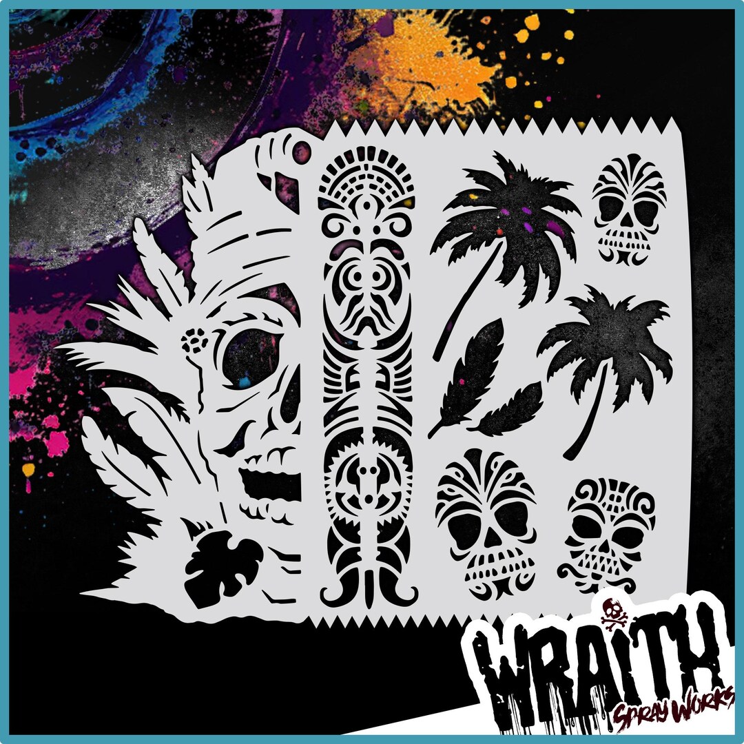 Tiki Maker #2 - Reusable Airbrush Stencil Template - Etsy