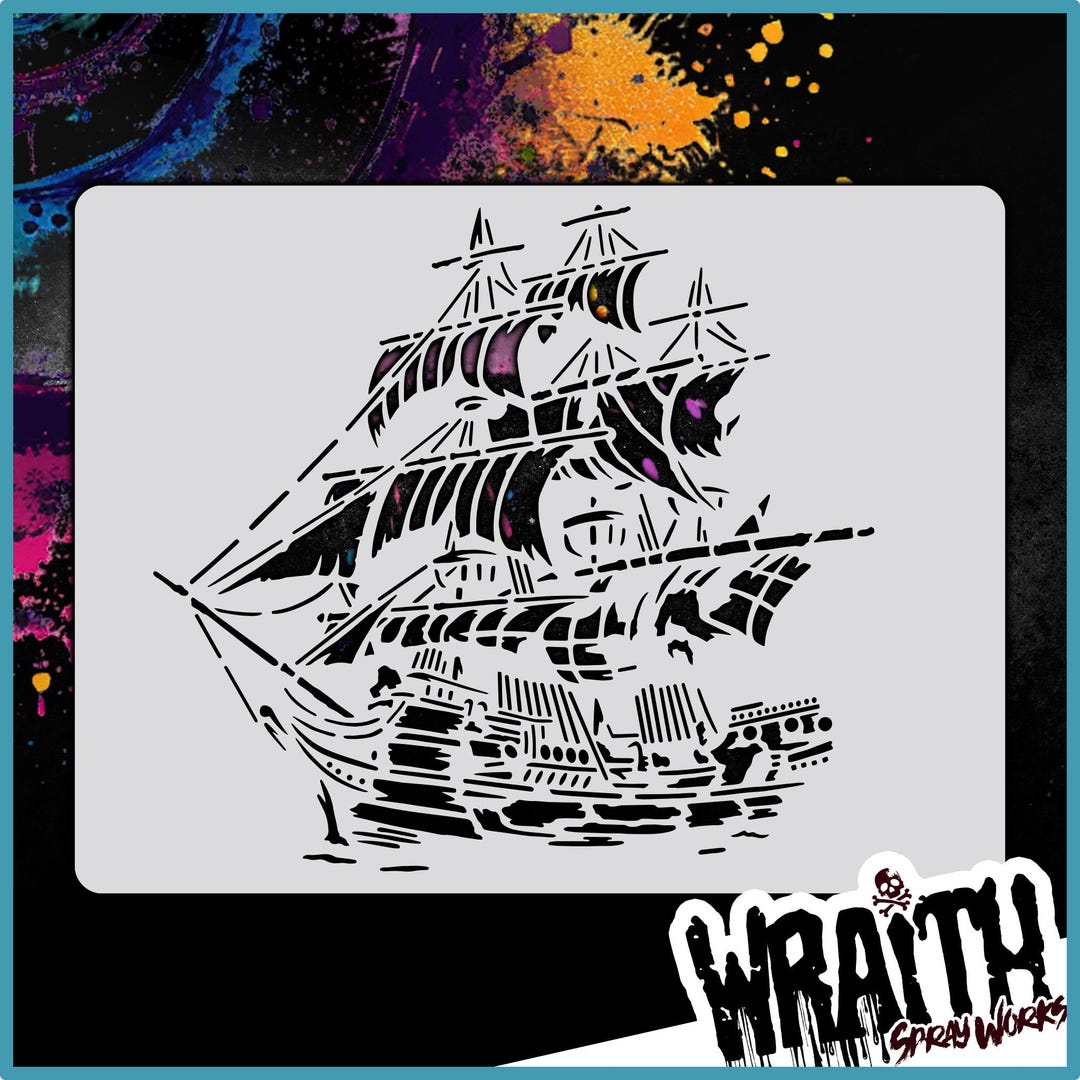 The Jolly Roger - Reusable Airbrush Stencil Template - Etsy
