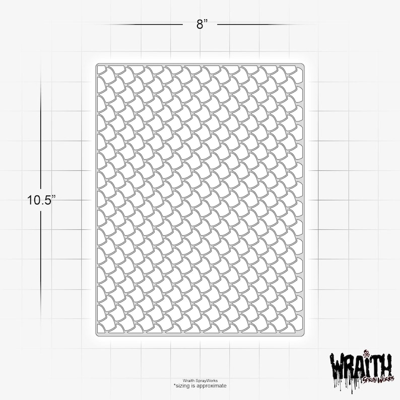 Fish Scales #5 - Reusable Airbrush Stencil Template - Etsy