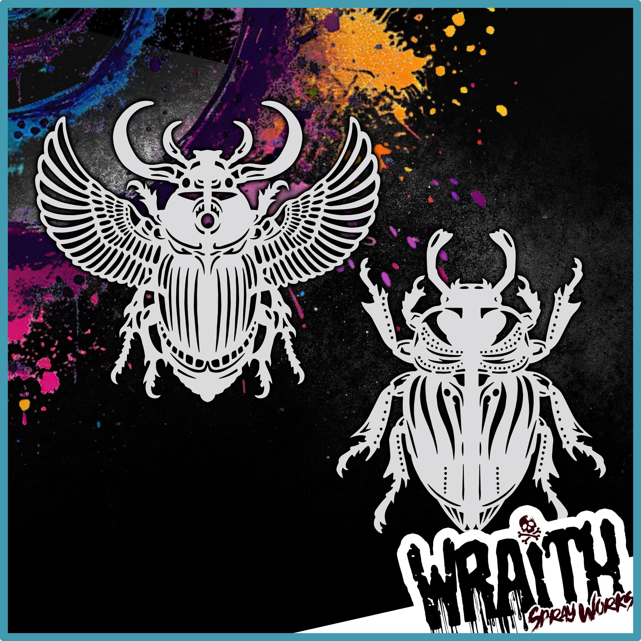 Scarab Beetles - Reusable Airbrush Stencil Template - Etsy
