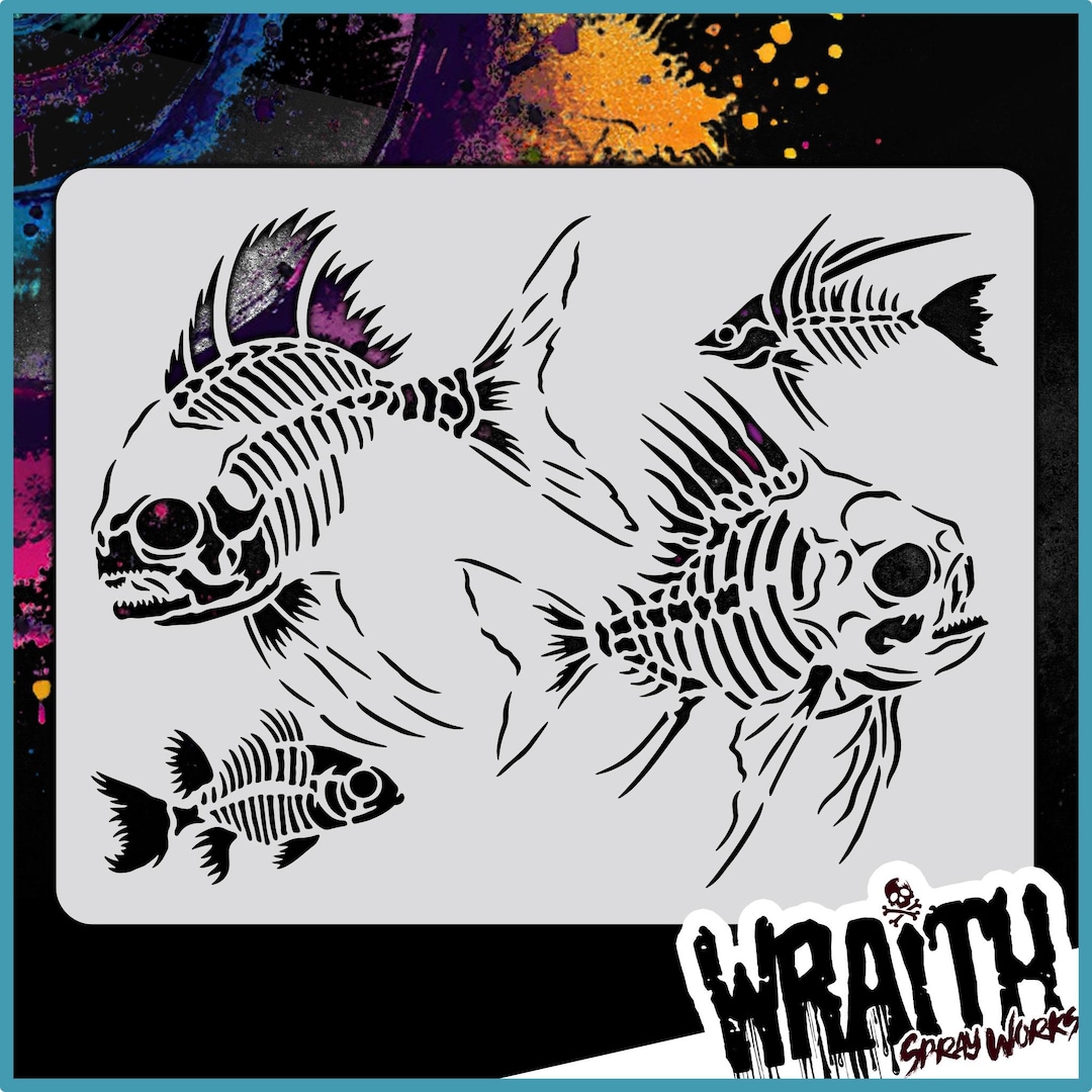 Bone Fish #1 - Reusable Airbrush Stencil Template - Etsy