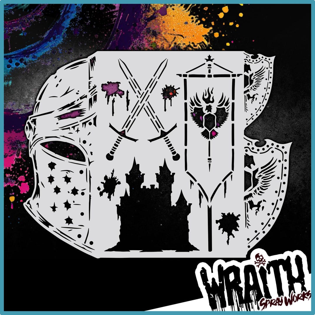 The Knight - Reusable Airbrush Stencil Template - Etsy