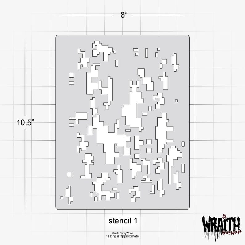 Digital Camo Set #1 - Reusable Airbrush Stencil Template - Etsy