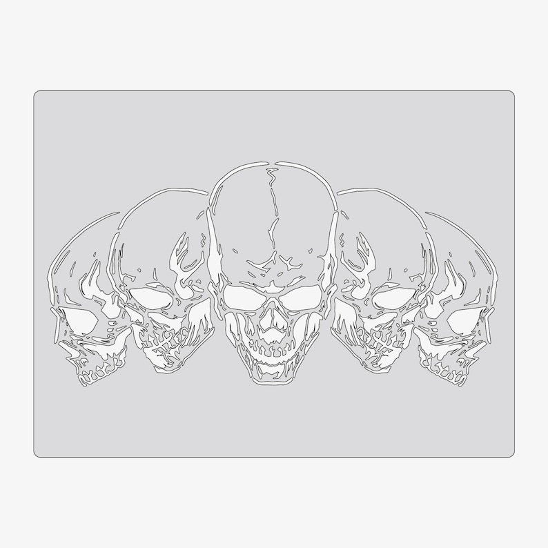 The Five Skulls - Reusable Airbrush Stencil Template - Etsy