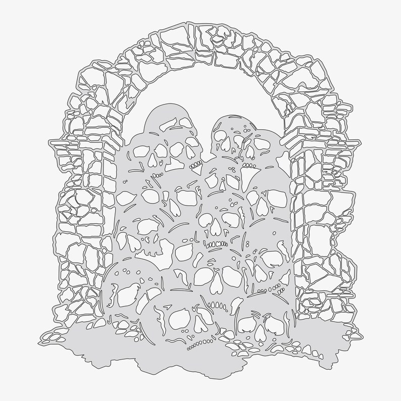 Cemetery #3 - Reusable Airbrush Stencil Template - Etsy