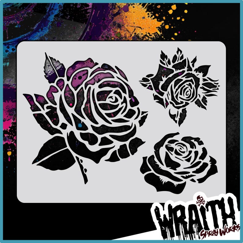 Roses #1 - Reusable Airbrush Stencil Template - Etsy