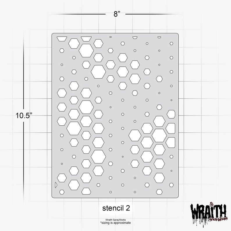 Hex Camo Set #1 - Reusable Airbrush Stencil Template - Etsy