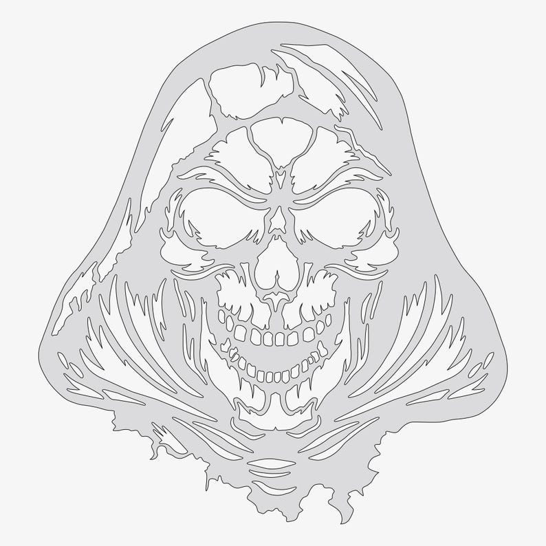Reaper Skull #1 - Reusable Airbrush Stencil Template - Etsy
