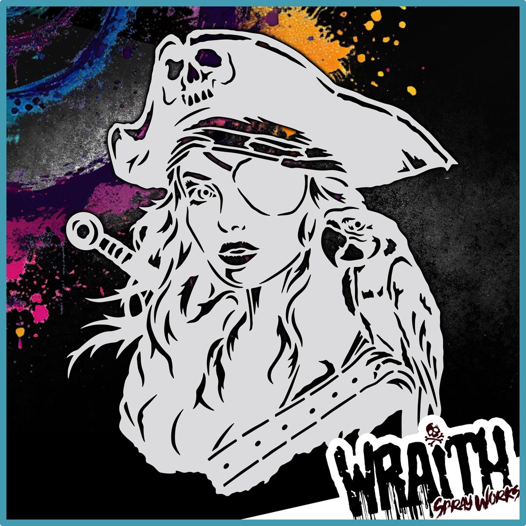 Pirate Pinup #1 - Reusable Airbrush Stencil Template - Etsy