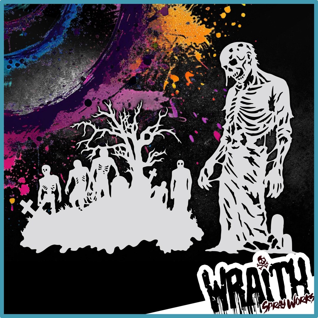 Zombie #5 - Reusable Airbrush Stencil Template - Etsy