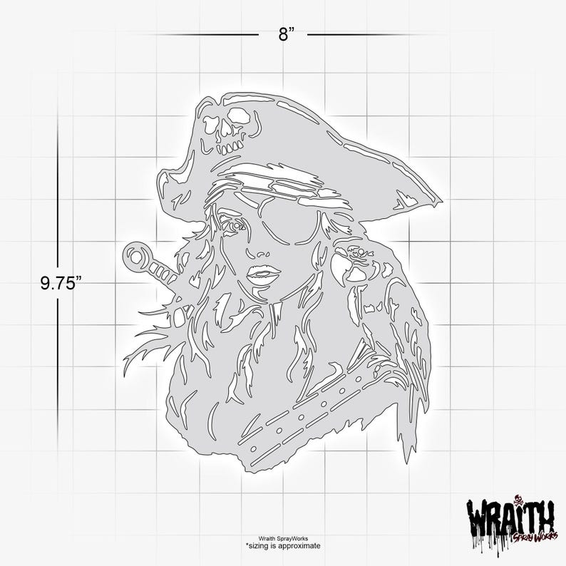 Pirate Pinup #1 - Reusable Airbrush Stencil Template - Etsy