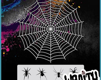 Spider Web Set 1 Airsick Airbrush Stencil Template - Etsy