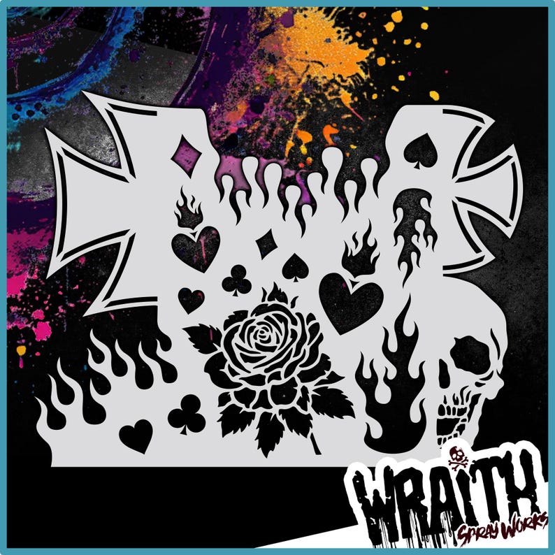 Tattoo Kit #1 - Reusable Airbrush Stencil Template - Etsy