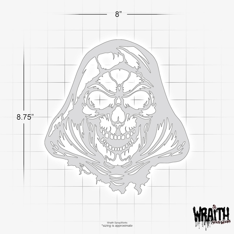 Reaper Skull #1 - Reusable Airbrush Stencil Template - Etsy