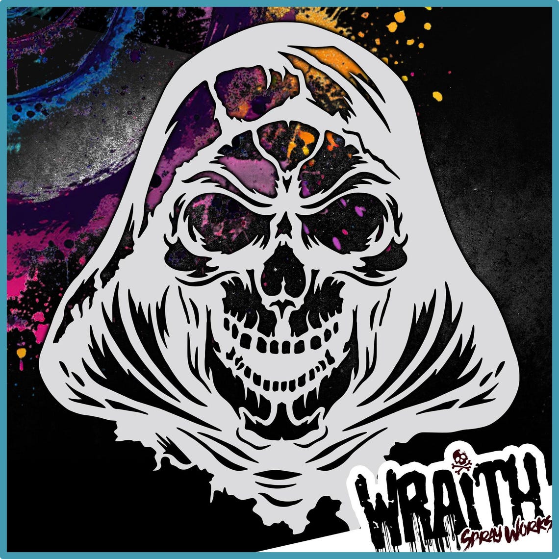 Reaper Skull #1 - Reusable Airbrush Stencil Template - Etsy