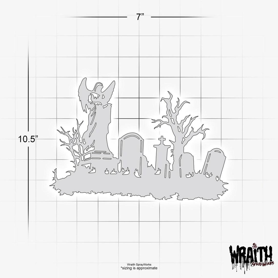 Cemetery #1 - Reusable Airbrush Stencil Template - Etsy