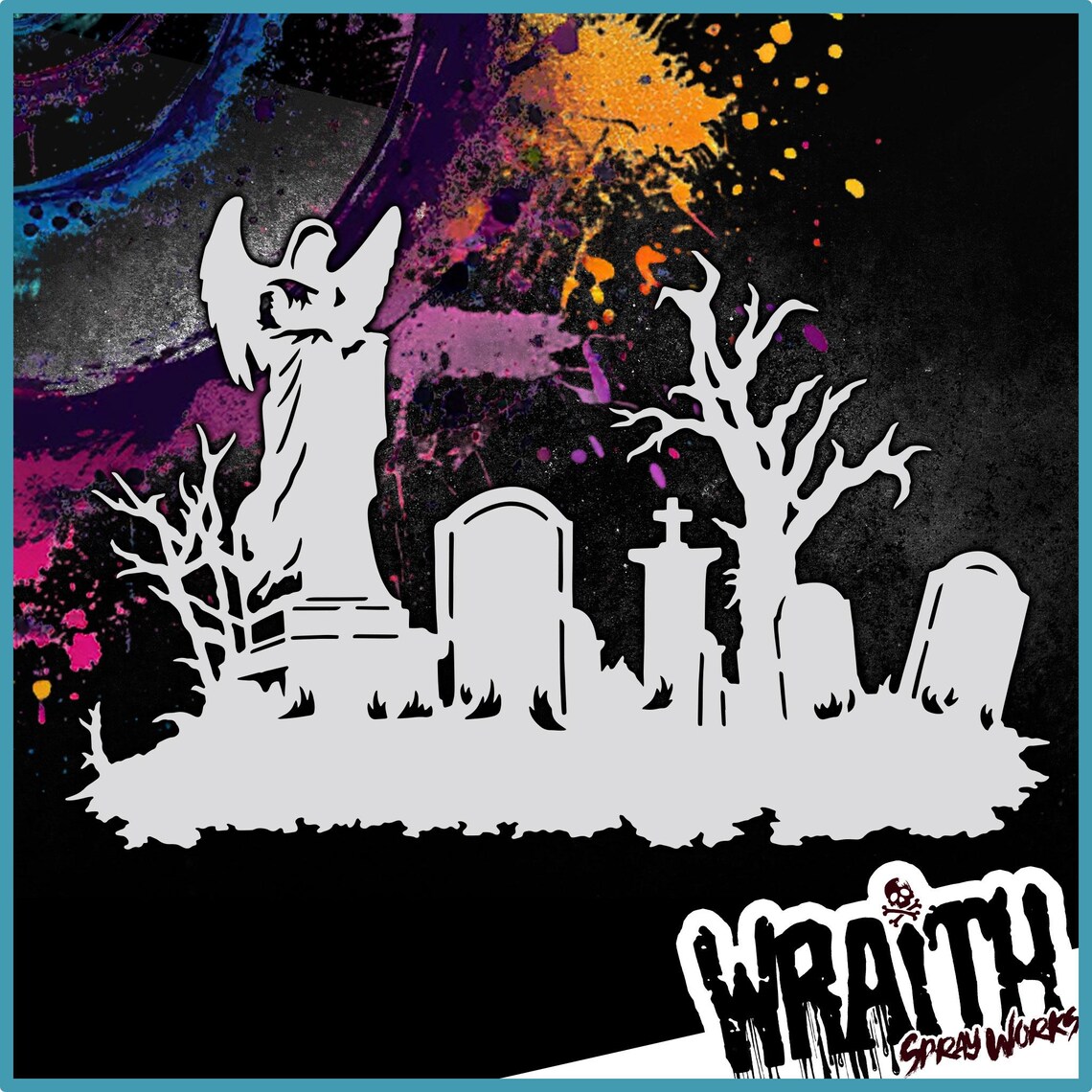 Cemetery #1 - Reusable Airbrush Stencil Template - Etsy