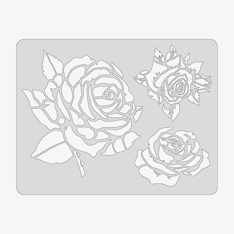 Roses #1 - Reusable Airbrush Stencil Template - Etsy