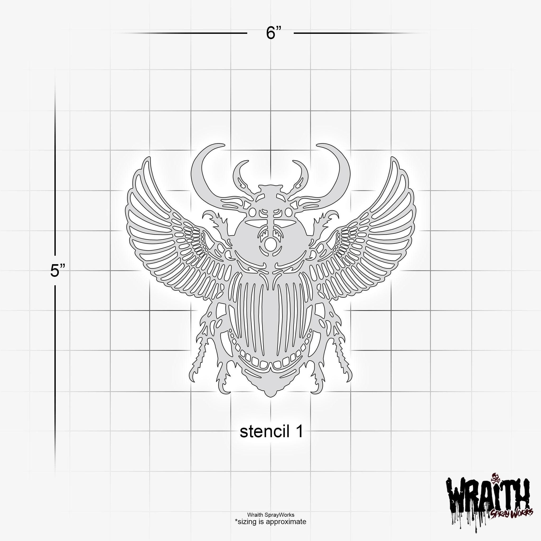 Scarab Beetles Reusable Airbrush Stencil Template - Etsy