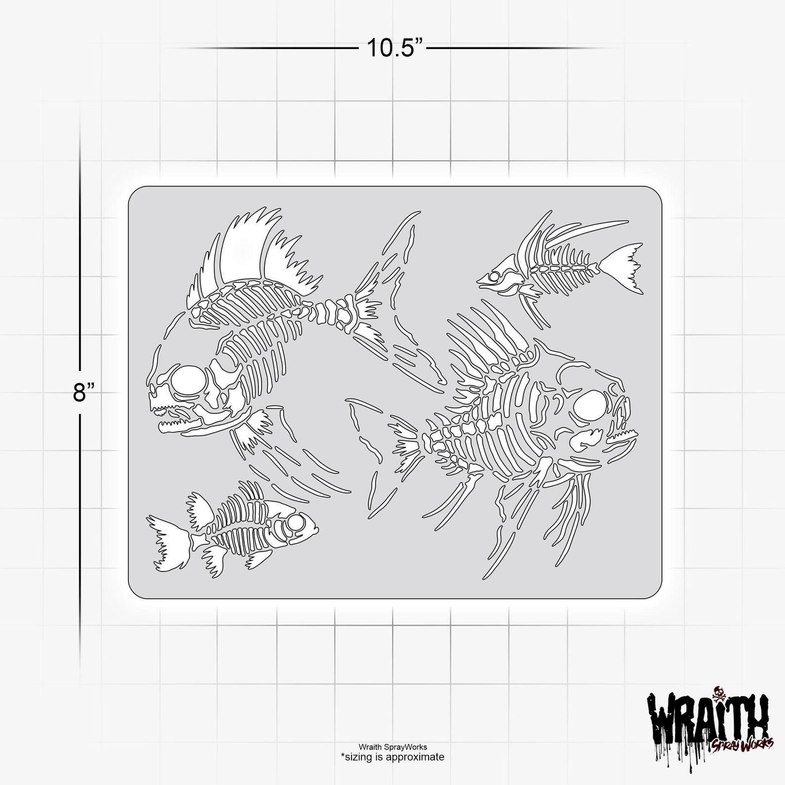 Bone Fish #1 - Reusable Airbrush Stencil Template - Etsy