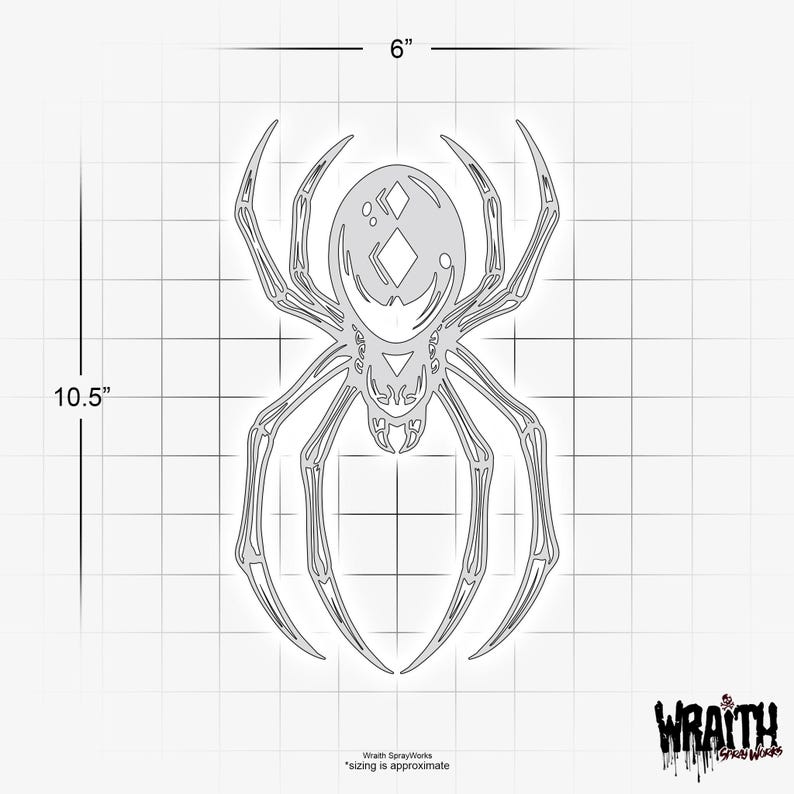 Spider #3 - Reusable Airbrush Stencil Template - Etsy Australia