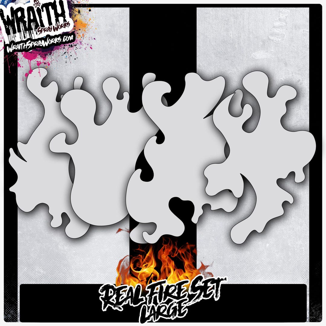 Real Fire Set (LARGE) - Reusable Airbrush Stencil Template - Etsy