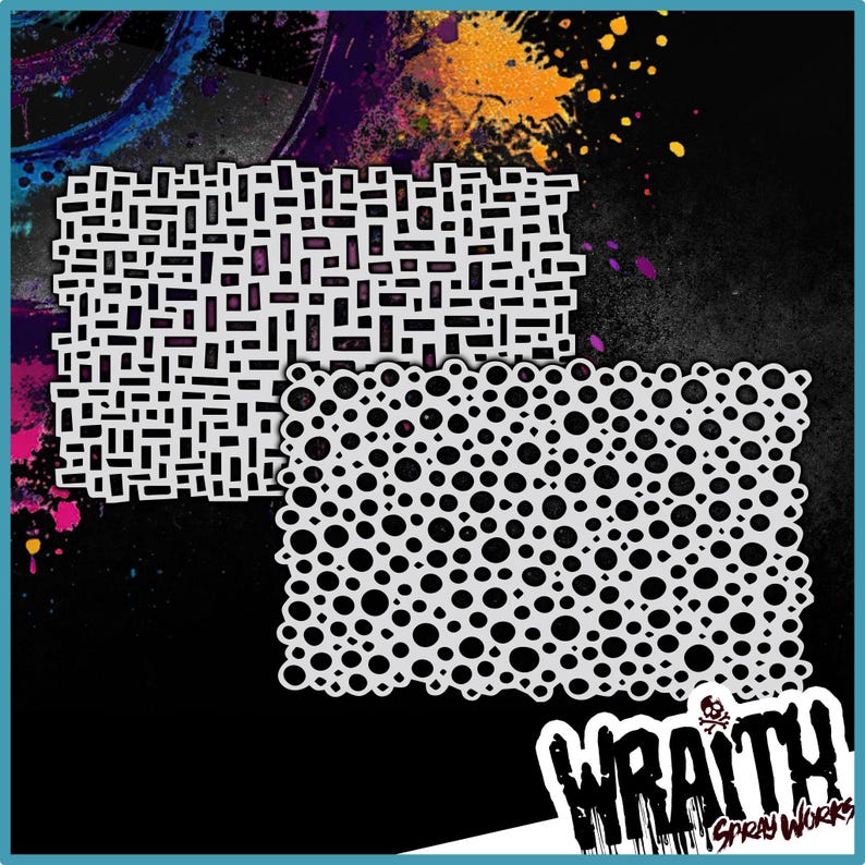 Bubbles & Squares - Reusable Airbrush Stencil Template - Etsy