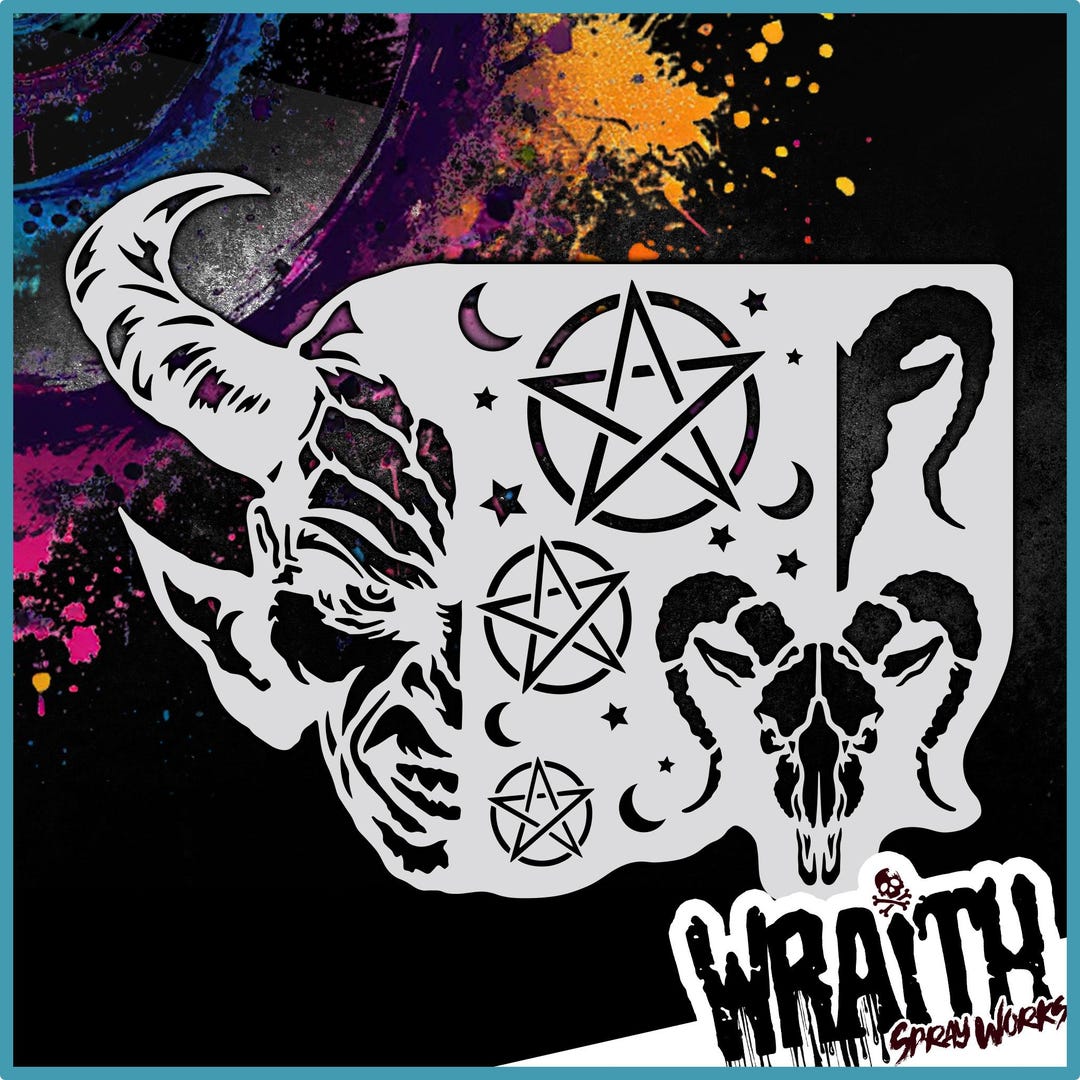 Demon Curse - Reusable Airbrush Stencil Template - Etsy