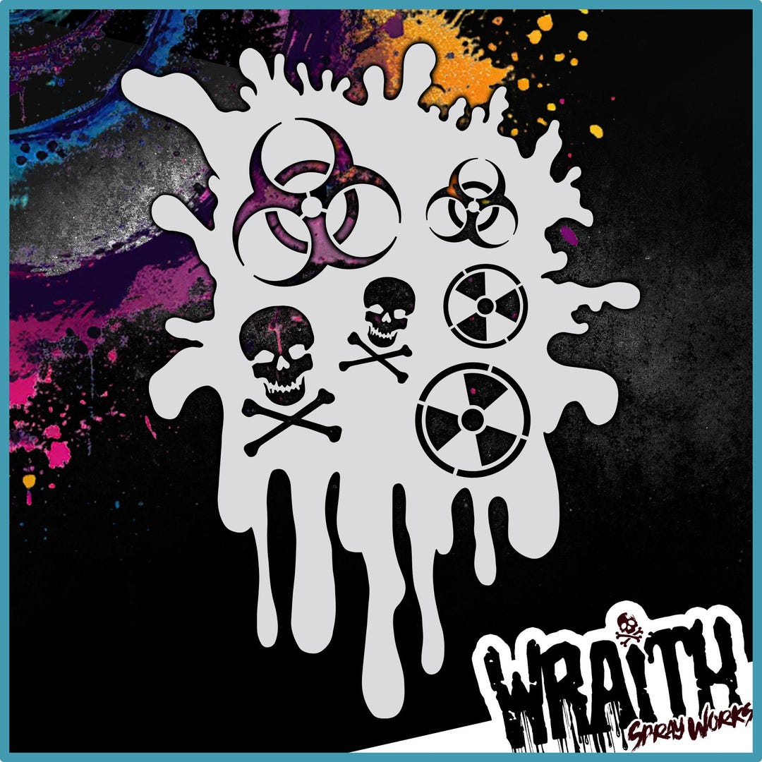 Bio Splat - Reusable Airbrush Stencil Template - Etsy