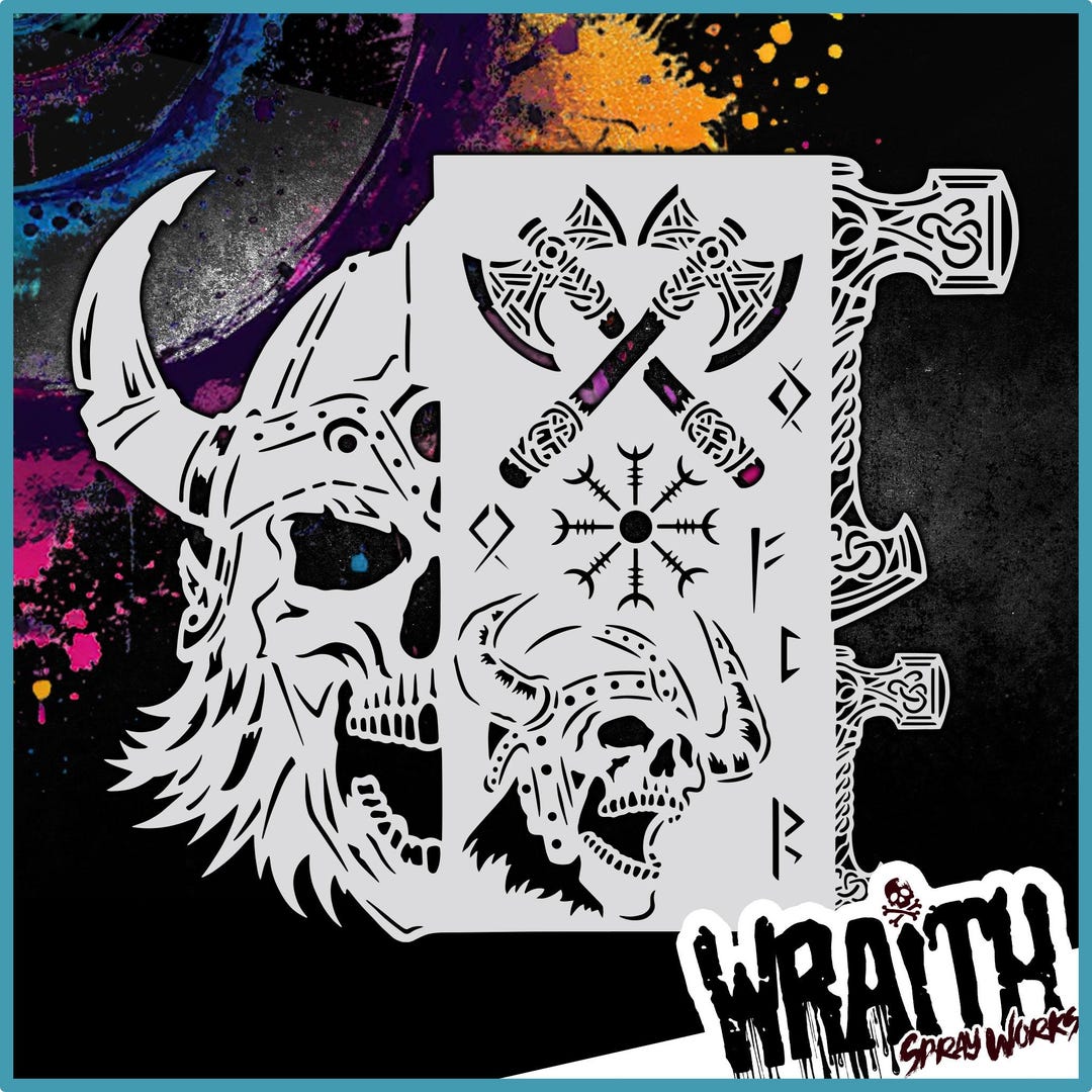 Death Viking - Reusable Airbrush Stencil Template - Etsy