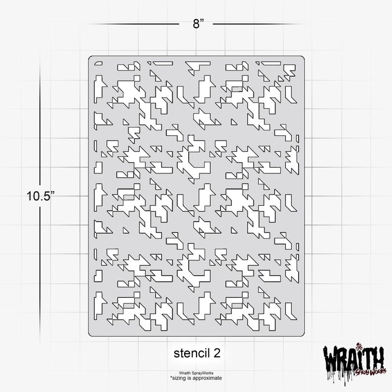 Geometric Camo Set #1 - Reusable Airbrush Stencil Template - Etsy