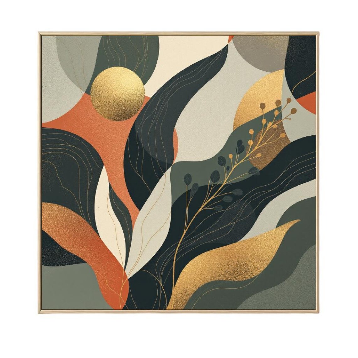 Floral Geometric Wall Art Matte Wall Decor - Etsy
