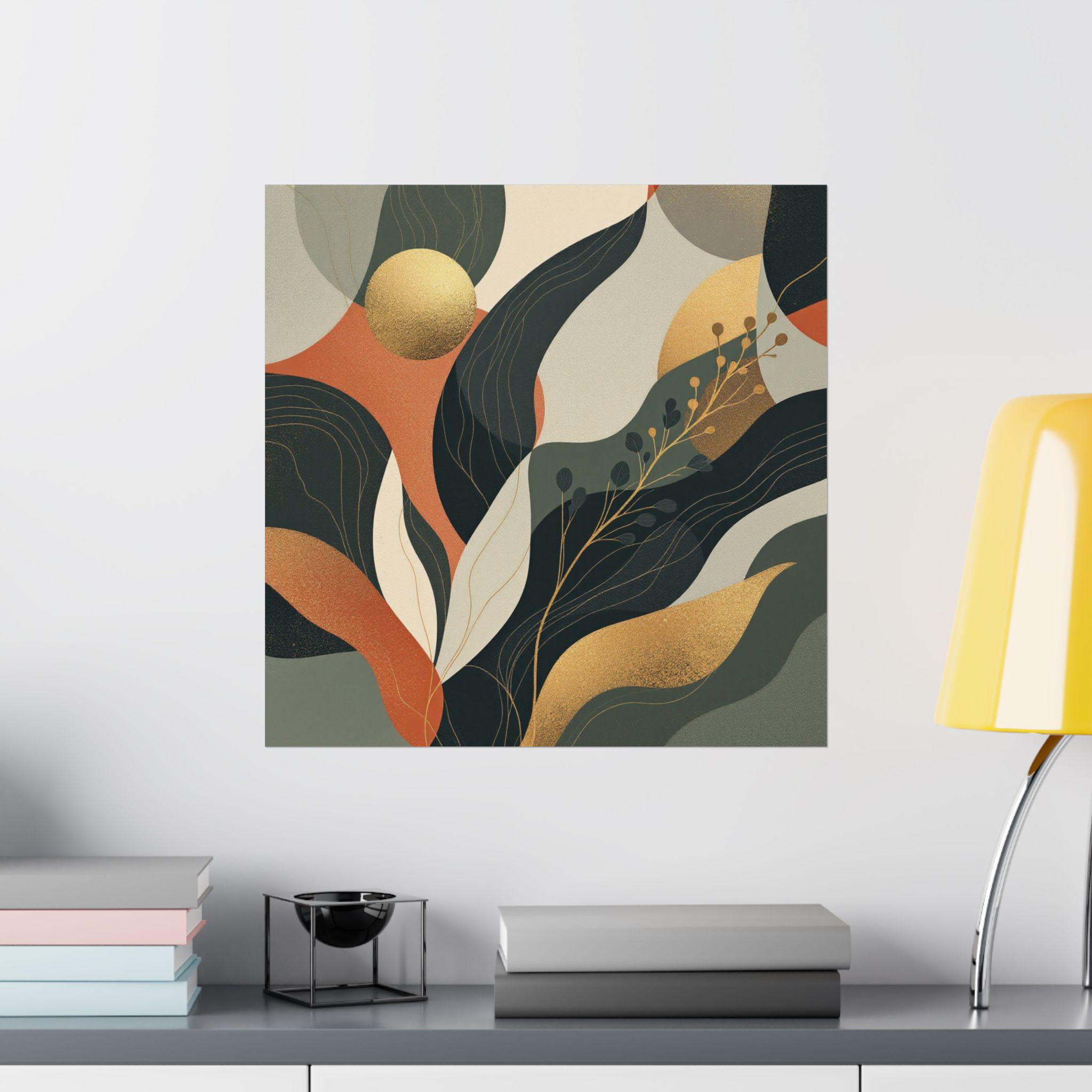 Floral Geometric Wall Art Matte Wall Decor - Etsy