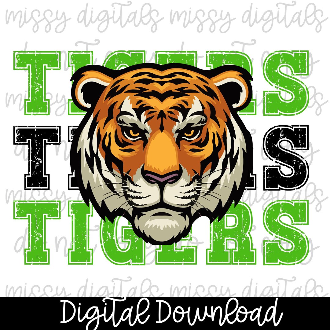 Distressed Tiger PNG | Green Distressed Tiger Png | Tigers Png | Tiger ...