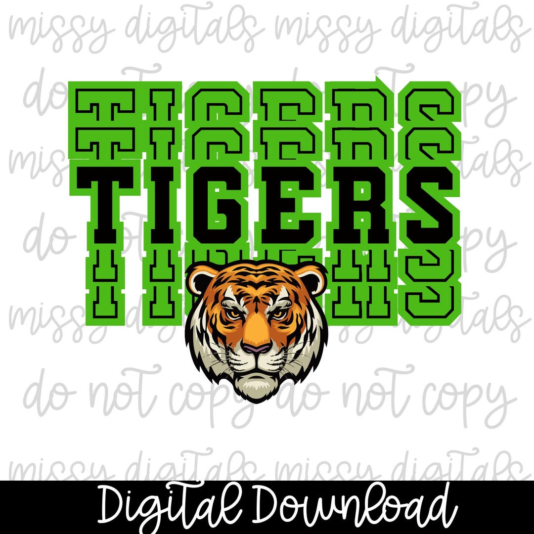 Green & Black Tigers Png | Green Stacked Tigers Svg | Green Tigers ...