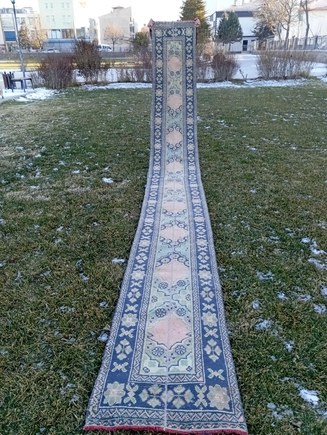 Vintage Turkish Wool Runner Rugs : 2x18.8 Ft, 1970s Patchwork Style - Etsy