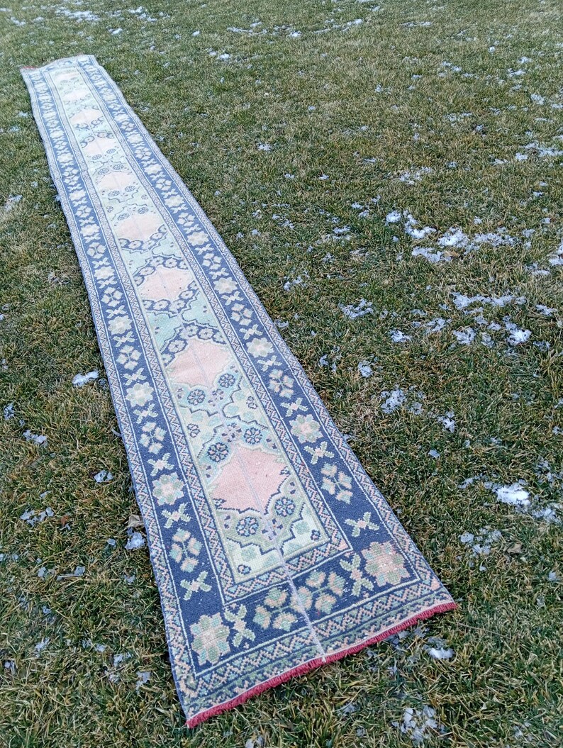 Vintage Turkish Wool Runner Rugs : 2x18.8 Ft, 1970s Patchwork Style - Etsy