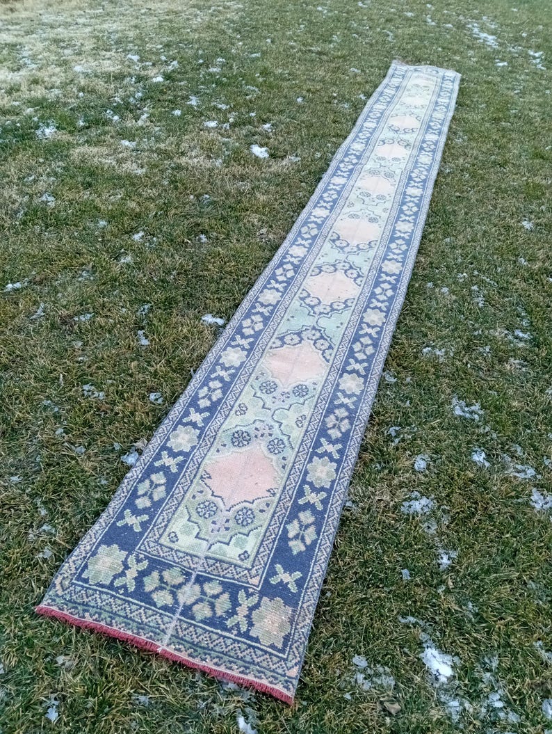 Vintage Turkish Wool Runner Rugs : 2x18.8 Ft, 1970s Patchwork Style - Etsy
